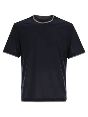 Brunello Cucinelli Silk And Cotton T-shirt - Blue