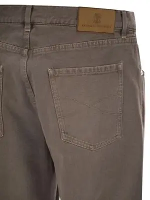 Brunello Cucinelli Iconic Fit Five-pocket Trousers In Garment-dyed Denim