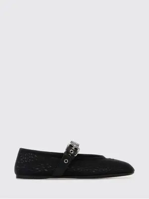 Miu Miu Ballet Flat With Buckled Strap - Black
