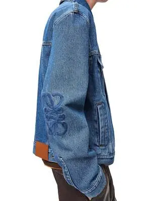 Loewe Anagram Embroidered Denim Jacket - Multicolor