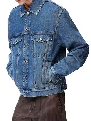 Loewe Anagram Embroidered Denim Jacket - Multicolor