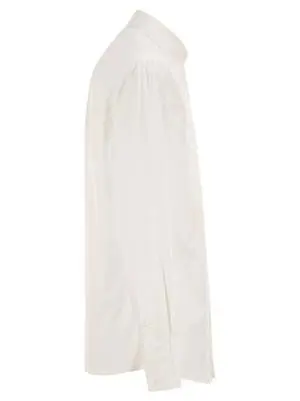 Brunello Cucinelli Basic Fit Twill Shirt With Button-down Collar - White