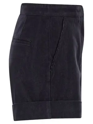 Max Mara High-waisted Denim-effect Cotton Shorts - Blue
