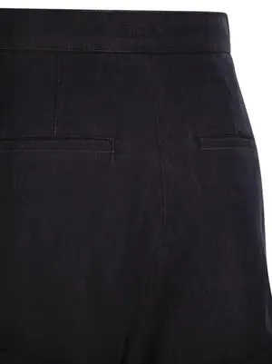 Max Mara High-waisted Denim-effect Cotton Shorts - Blue