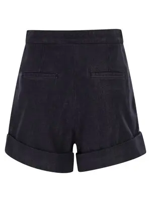Max Mara High-waisted Denim-effect Cotton Shorts - Blue