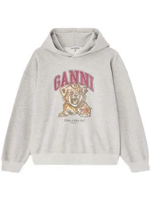 GANNI Logo Sweatshirt - Gray