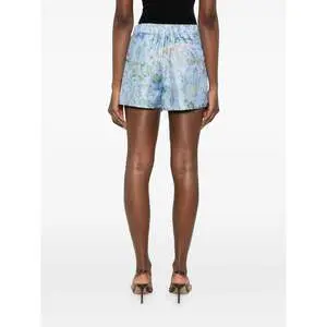Gucci Floral Print Silk Shorts - Blue