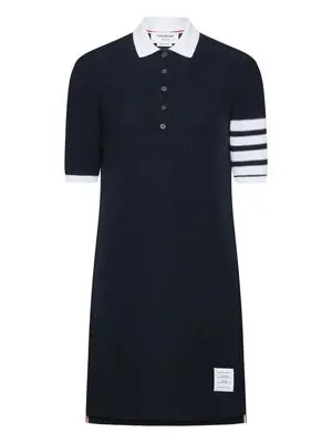 Thom Browne 4-bar Cotton Piqué Polo Dress - Blue