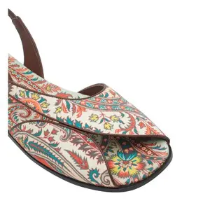 Etro Floral Paisley Motif Slingback Sandals
