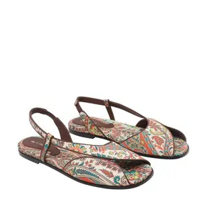 Etro Floral Paisley Motif Slingback Sandals