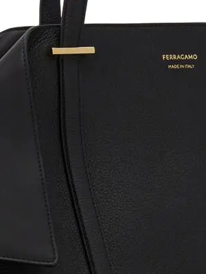 FERRAGAMO Calf Leather Tote Bag - Black