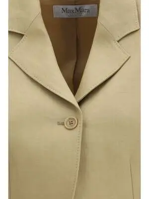Max Mara Buono Linen Cropped Jacket - Cream