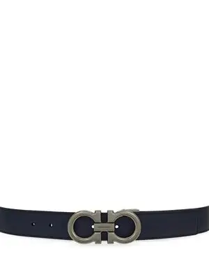 FERRAGAMO Gancini Grained Leather Reversible Belt