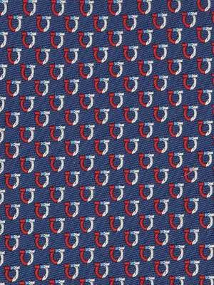 FERRAGAMO Gancini Jacquard Silk Neck Tie