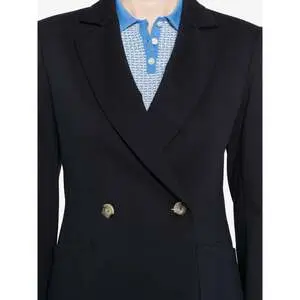 Harris Wharf London Navy Double-breasted Blazer
