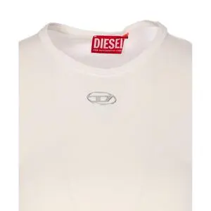 DIESEL® Short-sleeve Crew Neck T-shirt With Embossed Logo - White