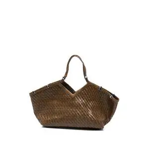 Benedetta Bruzziches Woven Top Handle Tote Bag - Brown