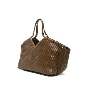 Benedetta Bruzziches Woven Top Handle Tote Bag - Brown