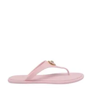 Versace Alia Rubber Flat Thong Sandals - Pink