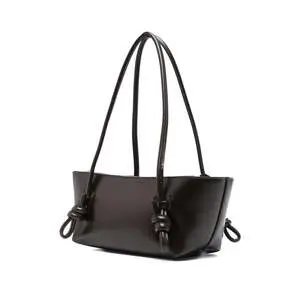 Hereu Dark Leather Knotted Shoulder Bag