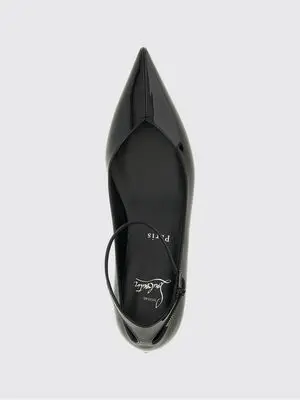 CHRISTIAN LOUBOUTIN Patent Leather Ballet Flats With Ankle Strap