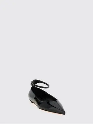 CHRISTIAN LOUBOUTIN Patent Leather Ballet Flats With Ankle Strap