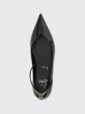 CHRISTIAN LOUBOUTIN Patent Leather Ballet Flats With Ankle Strap