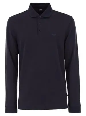 BOSS Regular Fit Polo Shirt In Interlock Cotton - Blue