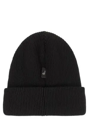 Moncler Wool Beanie With Logo Patch - Black