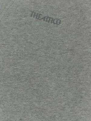 Attico Cotton V-neck Sweatshirt - Gray