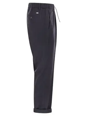 Herno Cashmere And Silk Trousers - Blue