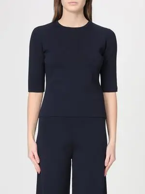 Max Mara Ribbed Knit Top With 3/4 Sleeves