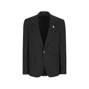 Gucci Gg Patterned-print Single-button Blazer - Black