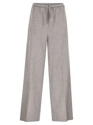 Herno Trousers In Cashmere And Silk - Multicolor