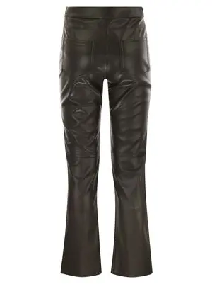 Max Mara Coated Fabric Trousers With Flared Ankle - Brown