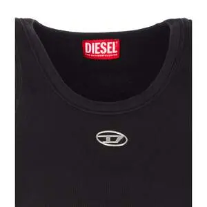 DIESEL® Ribbed Scoop Neck Tank Top - Black