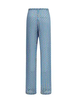 Dries Van Noten Striped Semi-transparent Silk Blend Pants - Multicolor