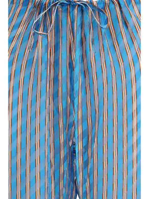 Dries Van Noten Striped Semi-transparent Silk Blend Pants - Multicolor