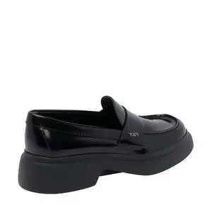 TOD'S Patent Leather Embossed Logo Loafers