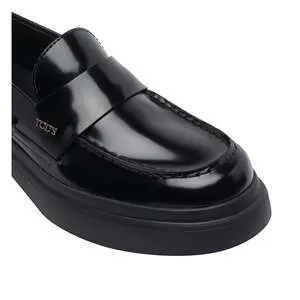 TOD'S Patent Leather Embossed Logo Loafers