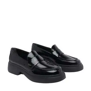TOD'S Patent Leather Embossed Logo Loafers