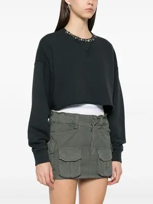 GOLDEN GOOSE Embellished Cropped Sweatshirt - Multicolor