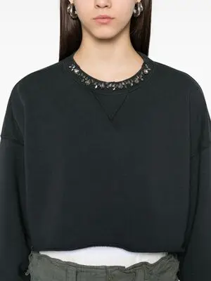 GOLDEN GOOSE Embellished Cropped Sweatshirt - Multicolor