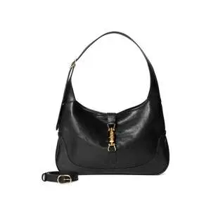 Gucci Leather Shoulder Bag With Piston Closure