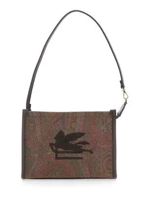 Etro Etro "Arnica" Clutch With Embroidered Logo And All-Over Pattern Multicolor