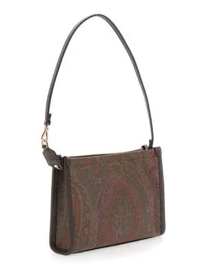 Etro Arnica" Clutch With Embroidered Logo And All-over Pattern - Multicolor