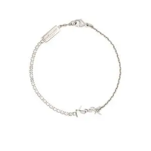 Saint Laurent Cable-link Chain Logo Tag Bracelet - Silver