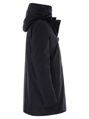 FAY Technical Gabardine Toggle Coat - Blue