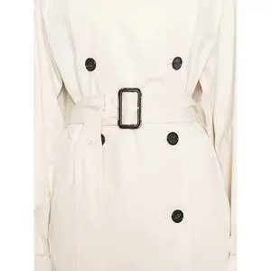 TOTEME Double-breasted Belted Trench Coat - Cream