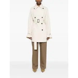 TOTEME Double-breasted Belted Trench Coat - Cream